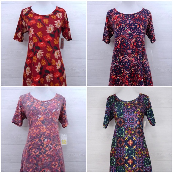 LuLaRoe | Tops | Lularoe Womens Tops Red Blue Purple Patterns | Poshmark